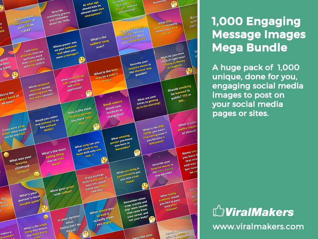 1,000 Engaging Messages Pack - Social Media Images Mega Bundle