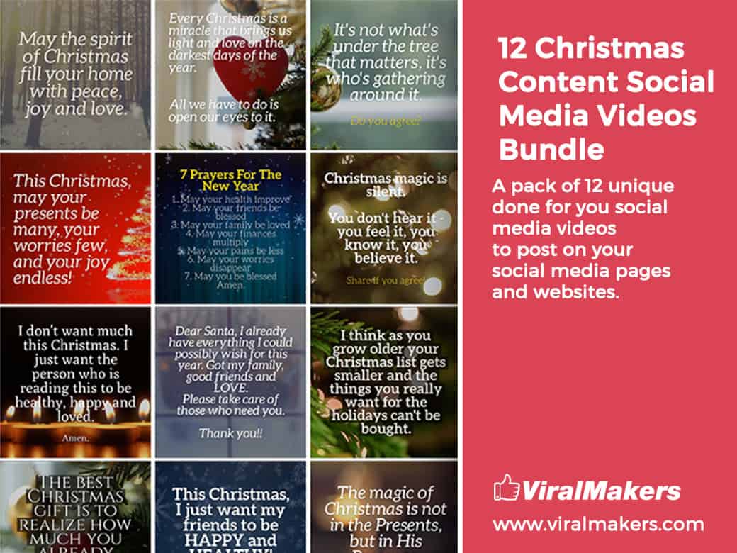 12 Engaging Christmas Social Media Videos Bundle